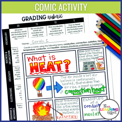 Heat Transfer Science BUNDLE | Lesson Vocabulary Activities Worksheets