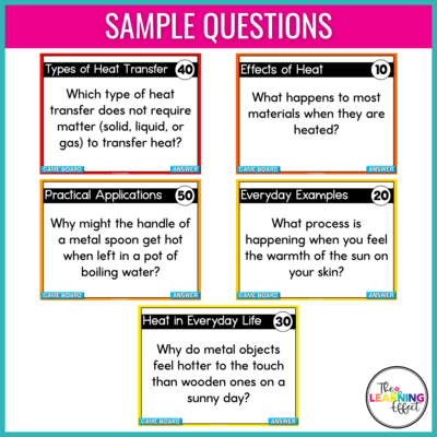 Heat Transfer Game Show | Science Review Test Prep Activity