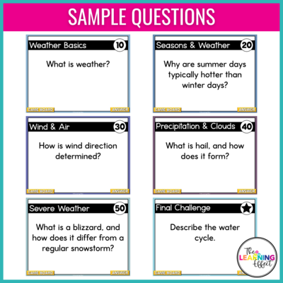 Weather Game Show | Science Review Test Prep Activity