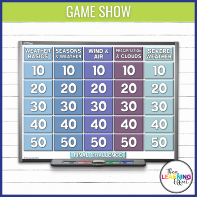 Weather Resources BUNDLE | Recording Log | Tracker Chart | Review Game Show