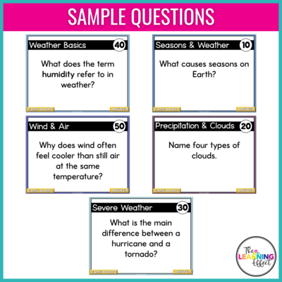 Weather Game Show | Science Review Test Prep Activity