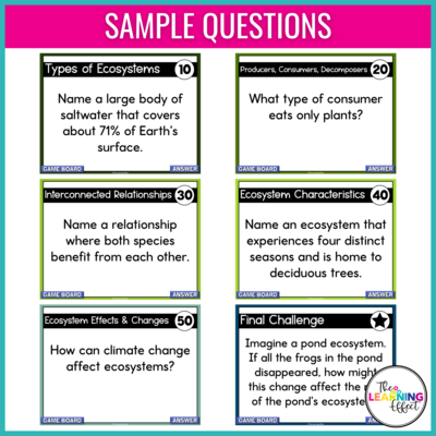 Ecosystems Biomes Game Show | Science Review Test Prep Activity