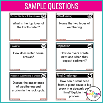 Weathering Erosion and Deposition Game Show | Science Review Test Prep ...