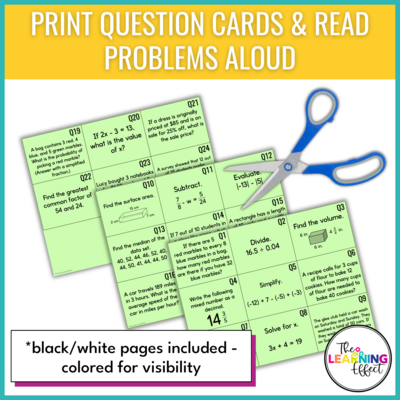 6th Grade Math Review Bingo Game | Test Prep Activity