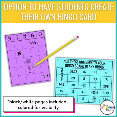 6th Grade Math Review Bingo Game | Test Prep Activity
