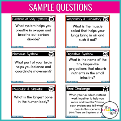 Human Body Systems Game Show | Science Review Test Prep Activity