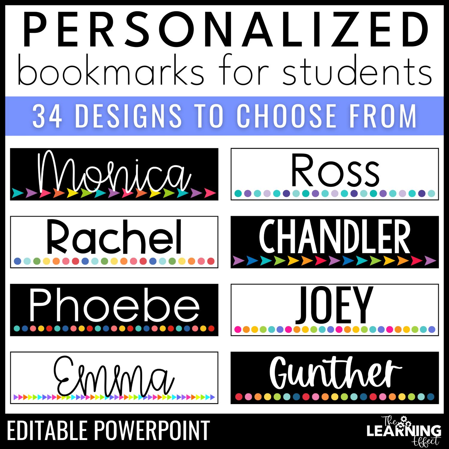 Editable Student Bookmark Templates | Desk Name Tags Plates | Back to ...