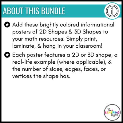 2D and 3D Shape Attributes Posters BUNDLE | Geometry Vocabulary Anchor ...