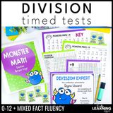 Division Timed Tests | Math Fact Fluency Practice Worksheets and Tracker