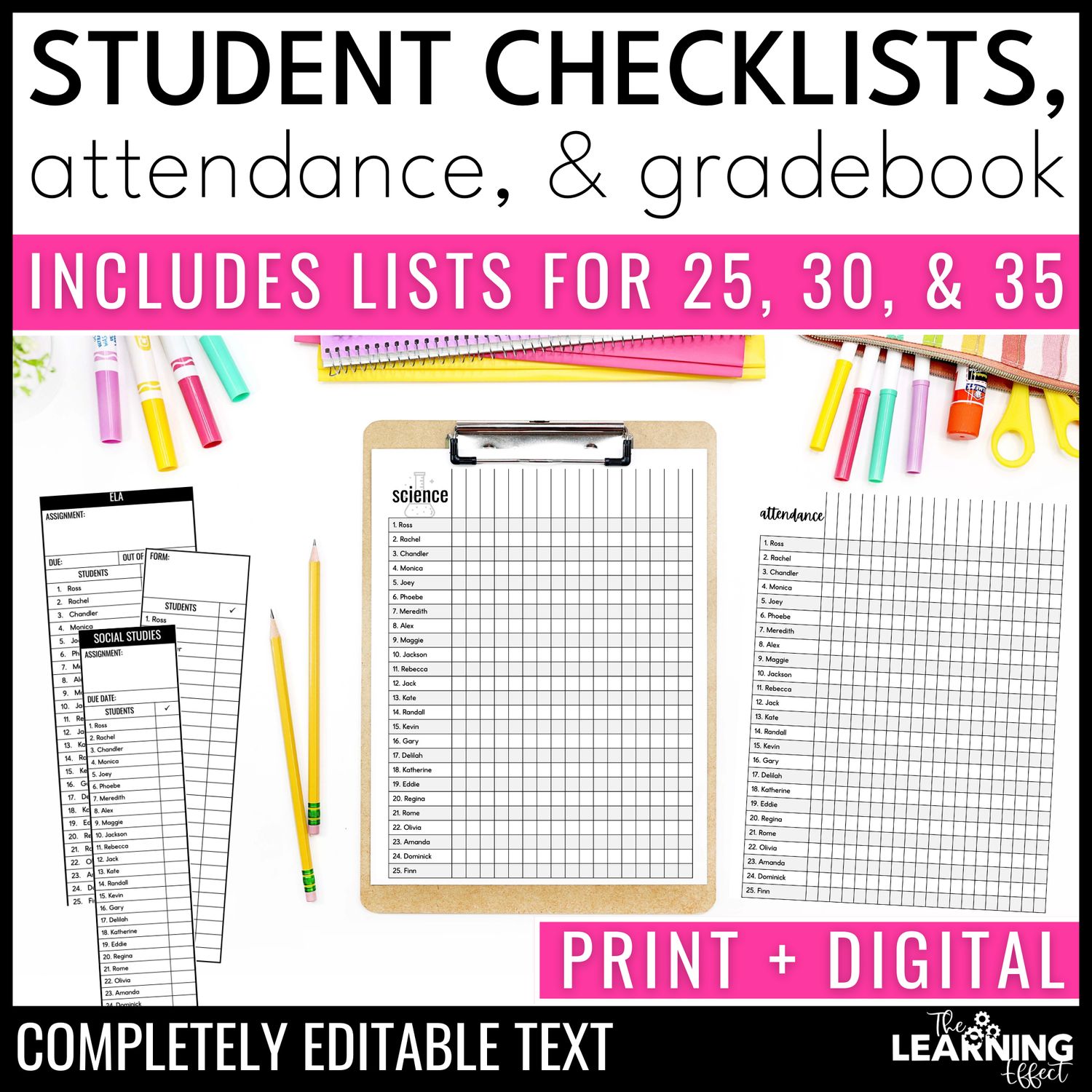 Student Checklists, Attendance, and Gradebook