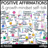 Positive Affirmations Posters | Growth Mindset & Self Talk Bulletin Board