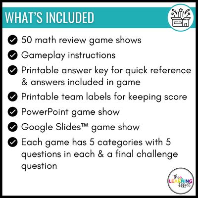 Math Game Show Test Prep BUNDLE | All Standards Review Activities