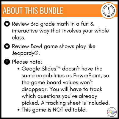 3rd Grade Math Spiral Review #1-3 Game Shows | End of Year Test Prep ...