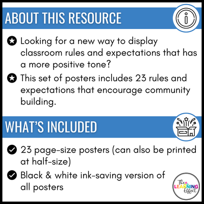 Classroom Rules & Expectations Posters