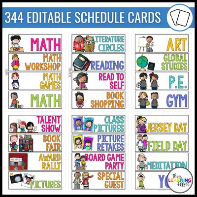 Visual Schedule Cards | Editable Daily Classroom Labels