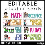 Visual Schedule Cards | Editable Daily Classroom Labels