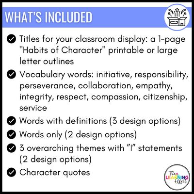 Habits of Character Classroom Display | Bulletin Board | EL Education ...