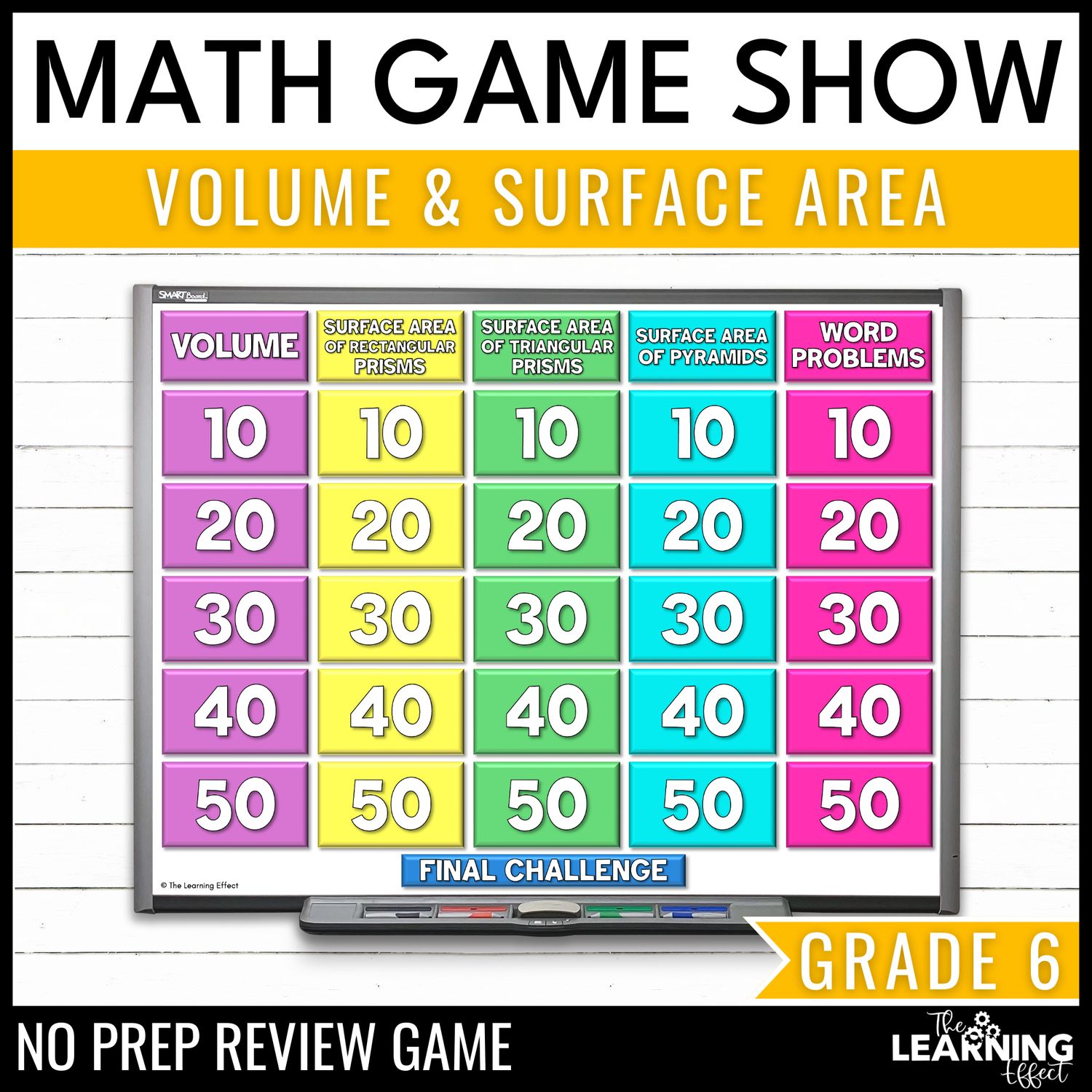 Volume and Surface Area Game Show | 6th Grade Math Review Test Prep ...