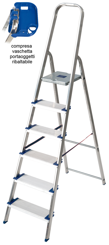 Scale 6 gradini alluminio per uso professionale e casalingo