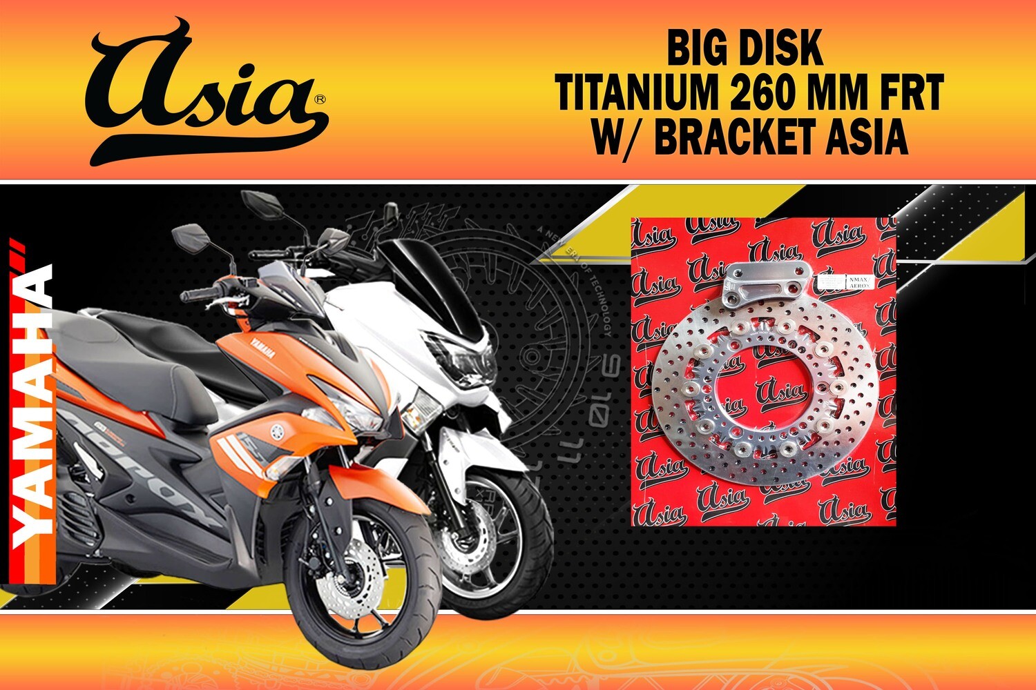 BIG DISK Aerox Nmax FRT Titanium 260MM w bracket ASIA
