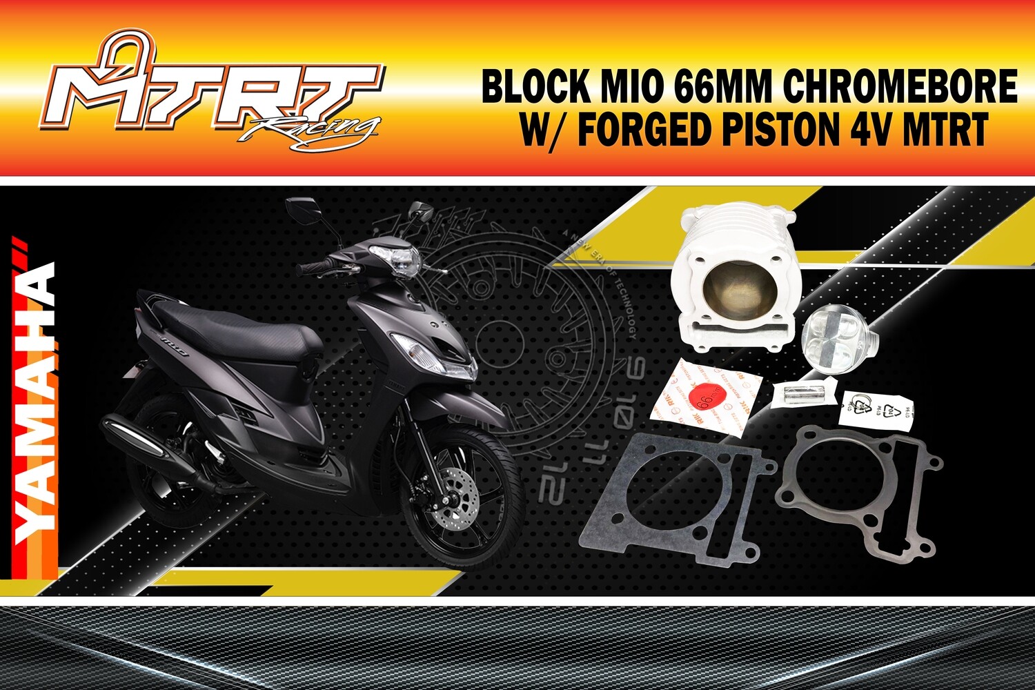 BLOCK MIO 66MM Chromebore w/ forged piston 4V MTRT