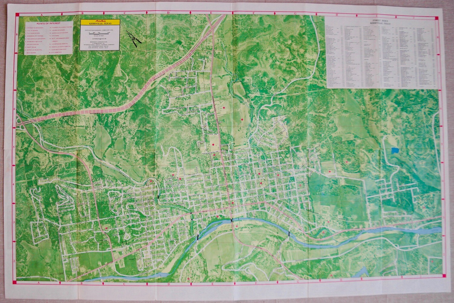 1972 Map Of Kerrville Texas
