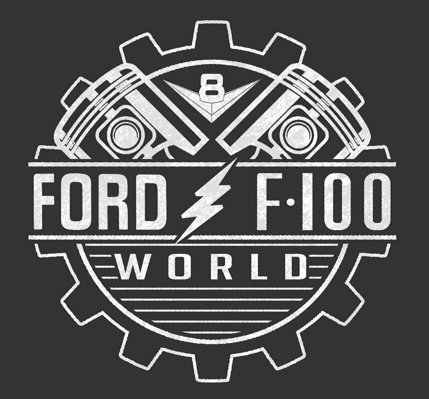 FordF100World Sticker Black White Lettering 3x3"