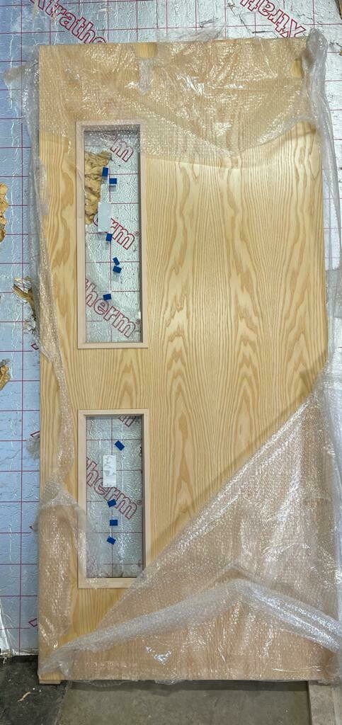 Veneered Ash Internal Fire Door with Vision Panels FD30