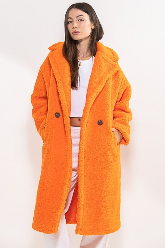 Orange Power Fur Coat