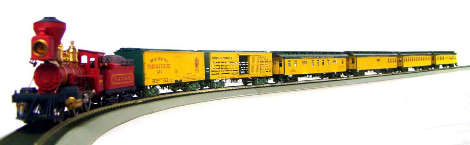 Late 1800's V&TRR Mixed Passenger/Freight Set w/"Super" Bowker 2-4-0 ...