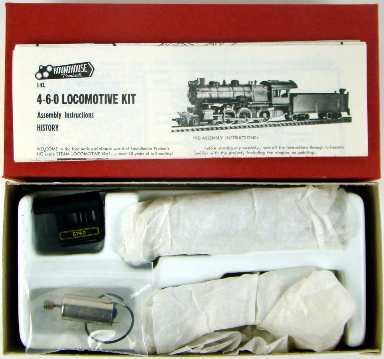 Roundhouse 453 PRR 4-6-0 Ten Wheeler Kit w/Can Motor HO Scale