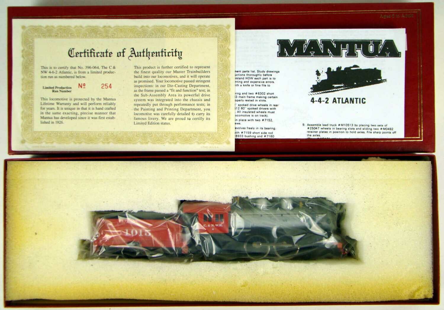 Mantua 396-064 C&NW Class E6 4-4-2 Atlantic Locomotive #1015 HO Scale