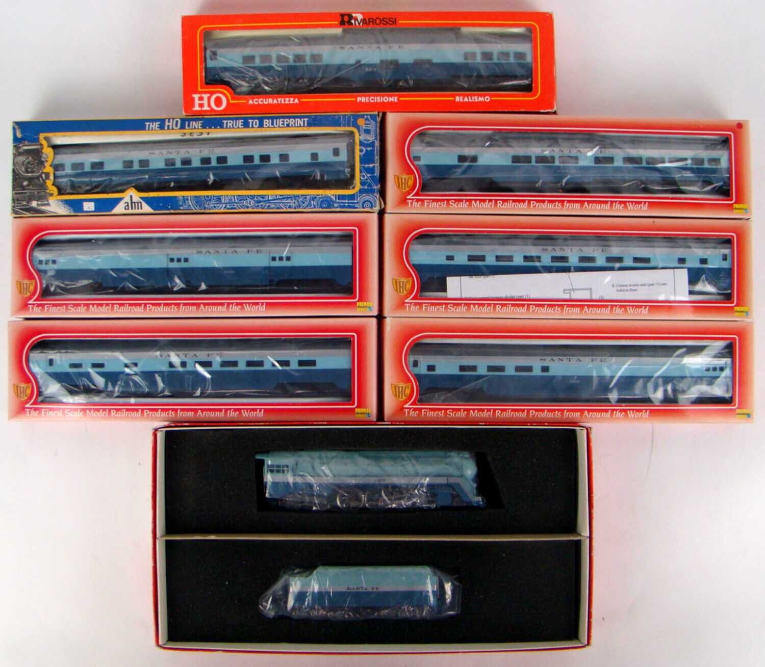 Ultimate AHM-IHC-Rivarossi Santa Fe "Blue Goose" Seven-Coach Passenger Set