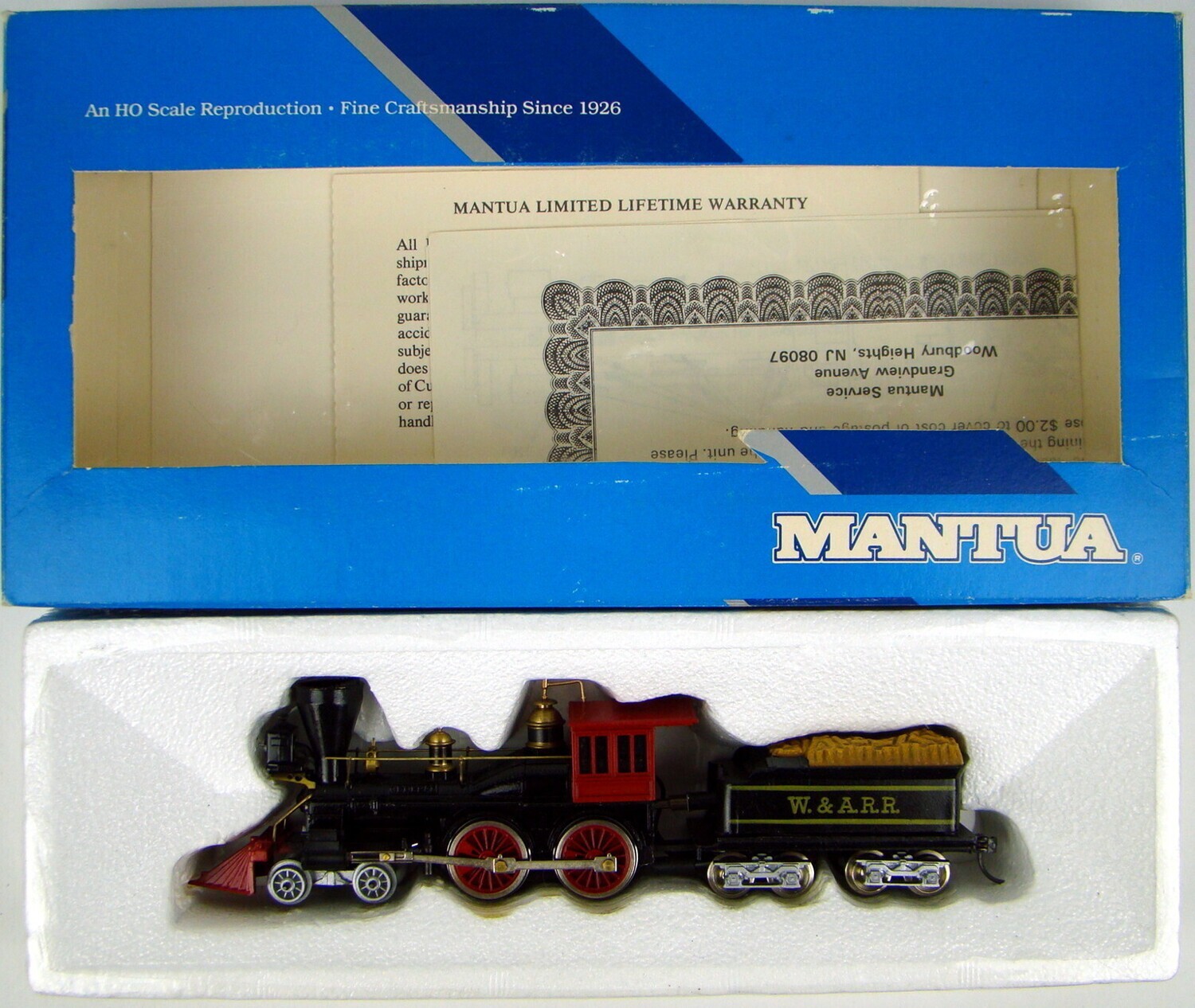 Mantua 307-44 W&ARR 4-4-0 American Standard Locomotive HO Scale