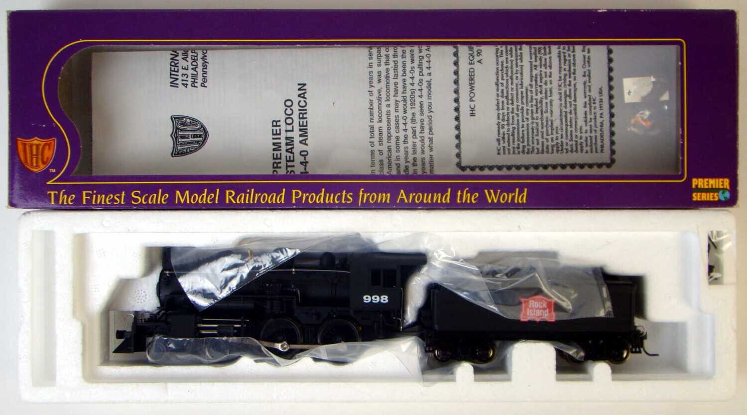 IHC Premier M835 Rock Island "Modern" American 4-4-0 Locomotive HO Scale
