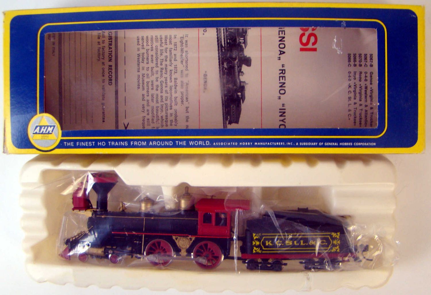 Upgraded AHM 5066C KC&ST.L 4-4-0 "Inyo" Locomotive HO Scale