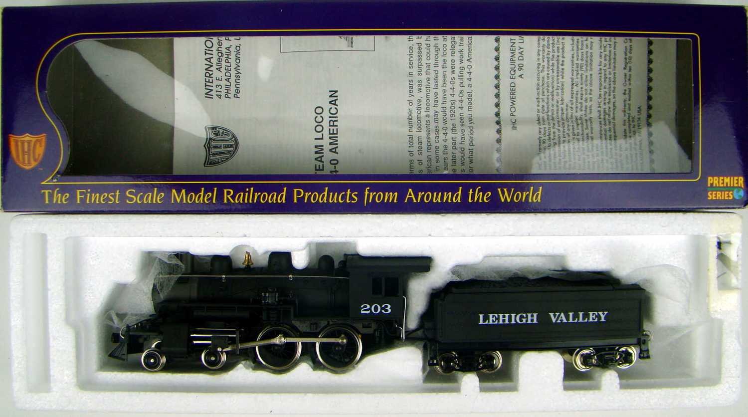 IHC Premier M819 Lehigh Valley "Modern" American 4-4-0 Locomotive HO Scale