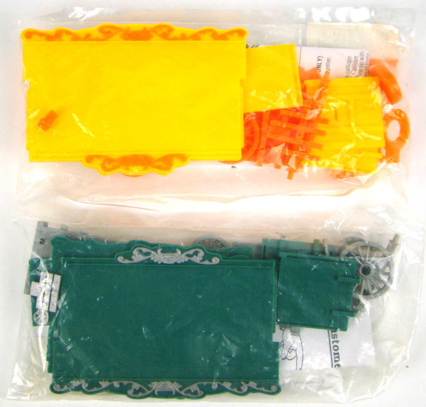 Set of K-Line K6900 Yellow & Orange/Green & Silver Billboard Wagon Kits