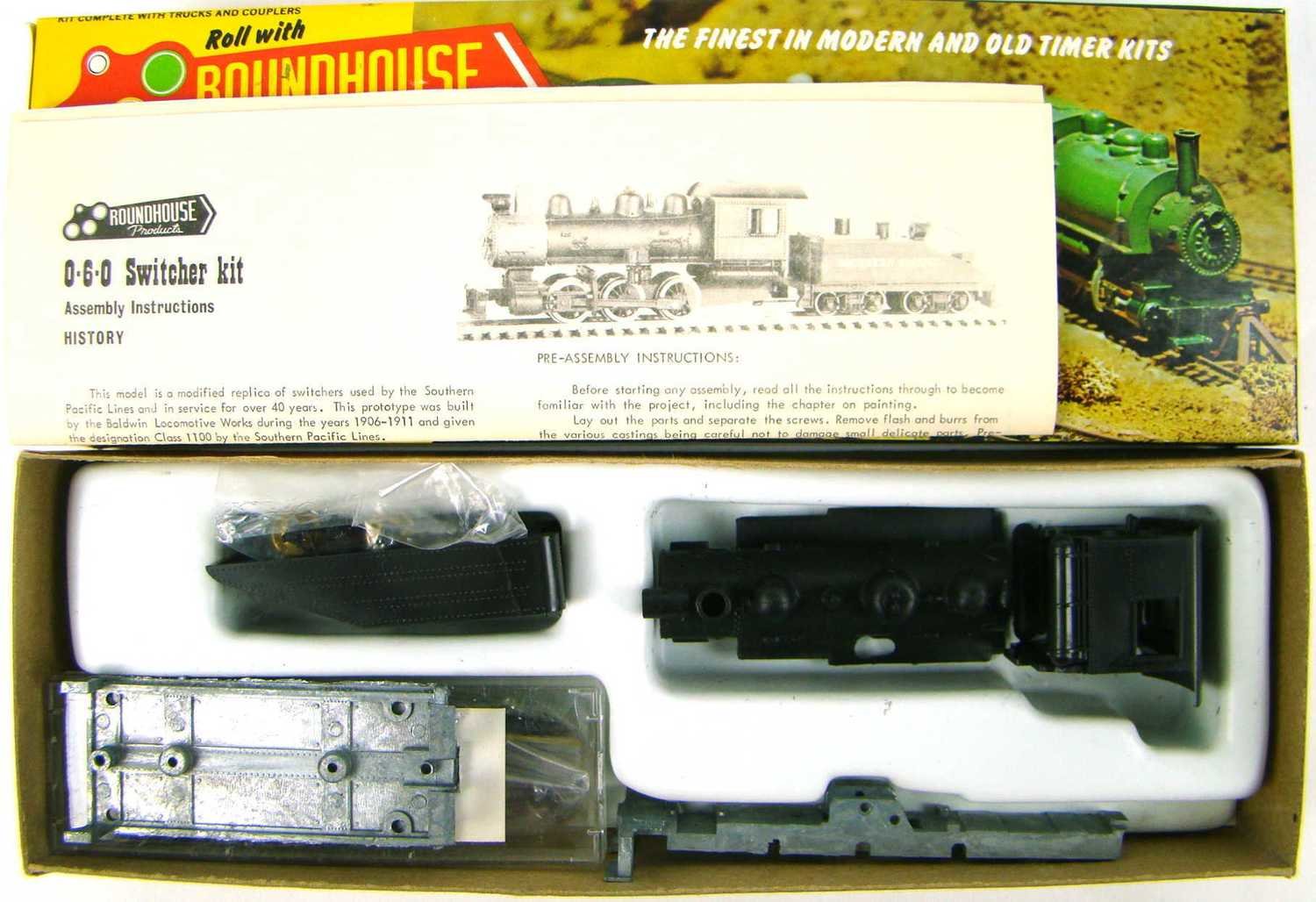 Roundhouse 410 "Long Boiler" 0-6-0 Switcher w/Slope-Back Tender Kit HO ...
