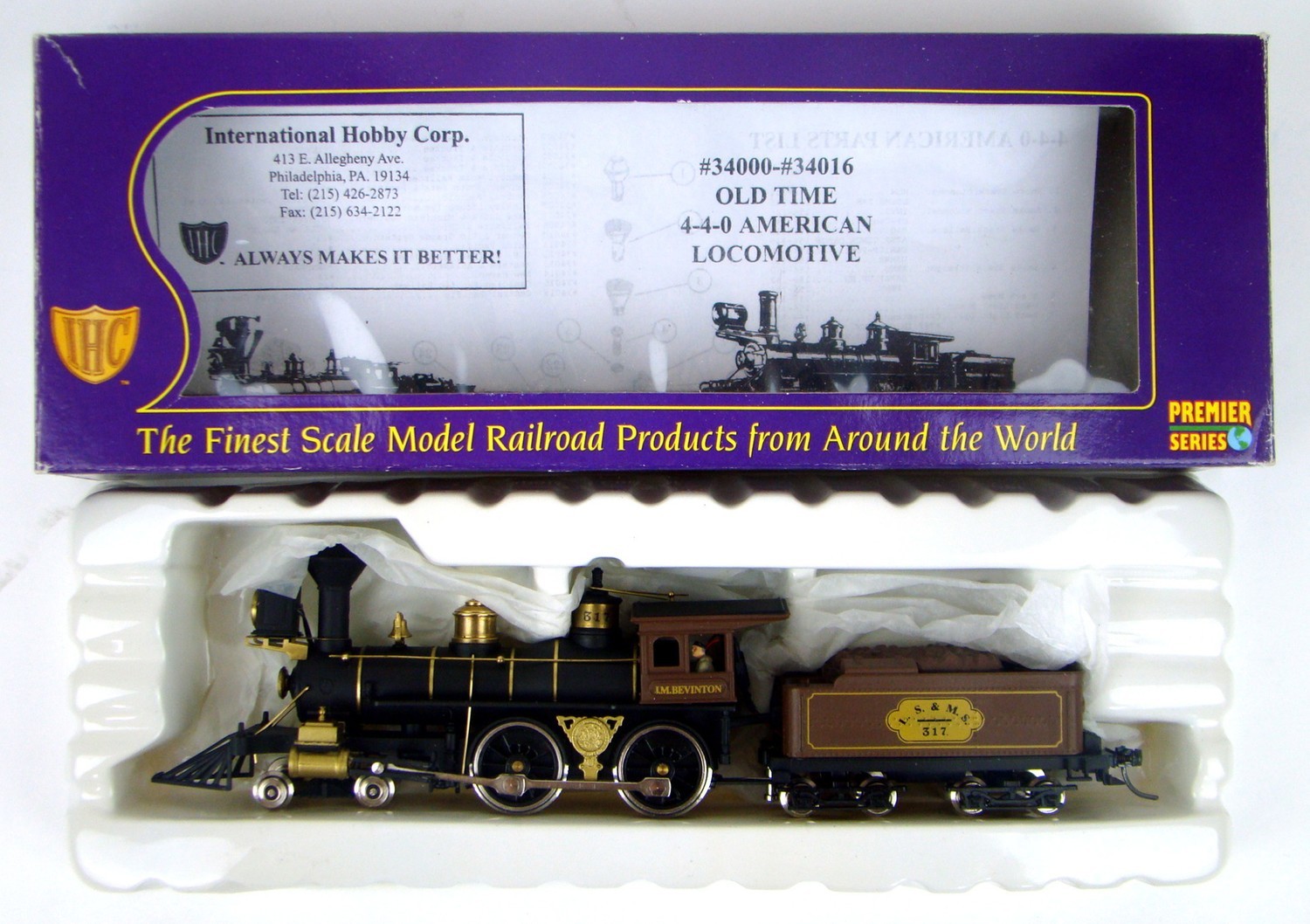 IHC 34008 J.M. Bevinton L.S. & M.S. R.R 4-4-0 American Standard ...