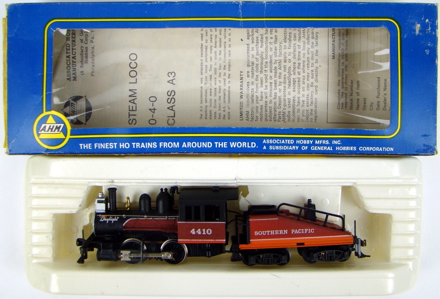 AHM 5075C SP "Daylight" A-3 0-4-0 Shifter w/Slope Back Tender HO Scale