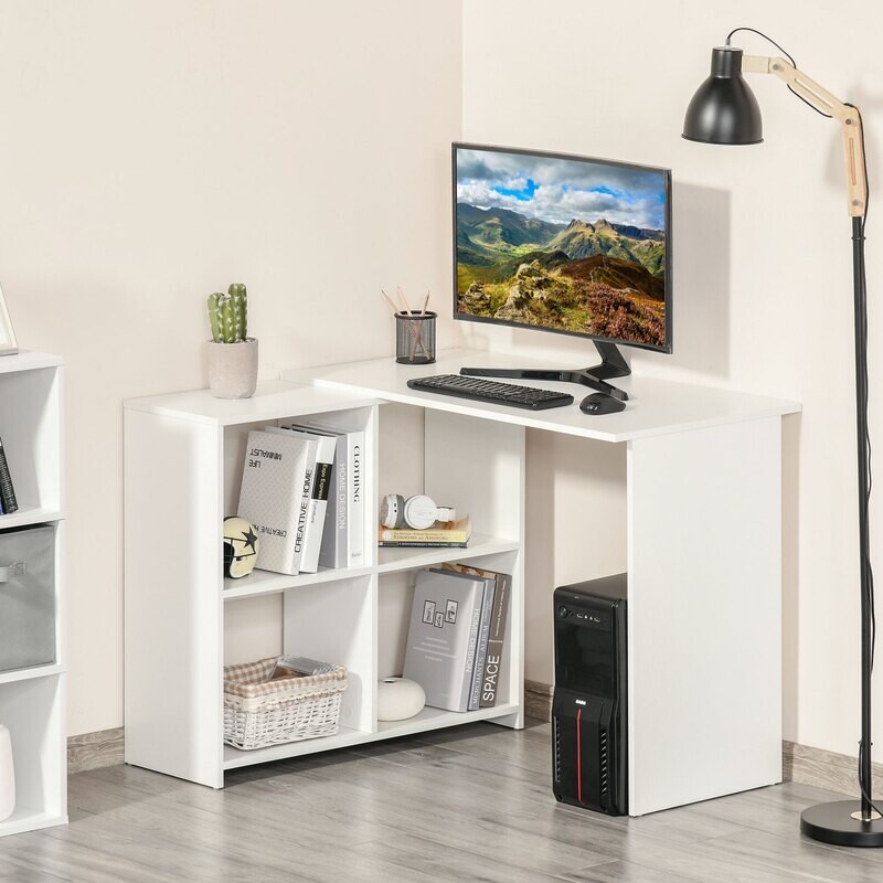 L-förmiger Eck-Schreibtisch Bürotisch Weiss