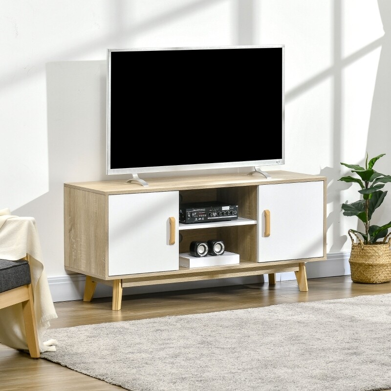 TV-Lowboard Sideboard mit 2 Schränken und offenem Regal