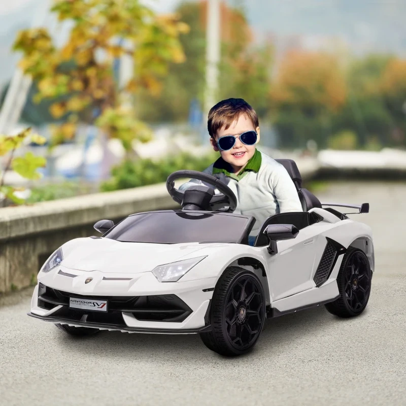 Elektro-Kinderauto, Lamborghini Aventador, Flügeltüren, Weiss
