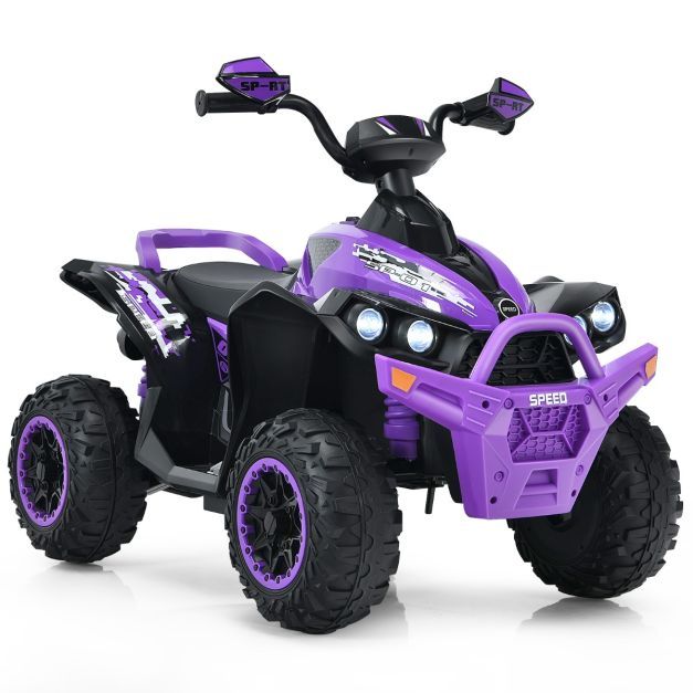12V Elektro Kinderquad LED Scheinwerfer Elektroquad lila