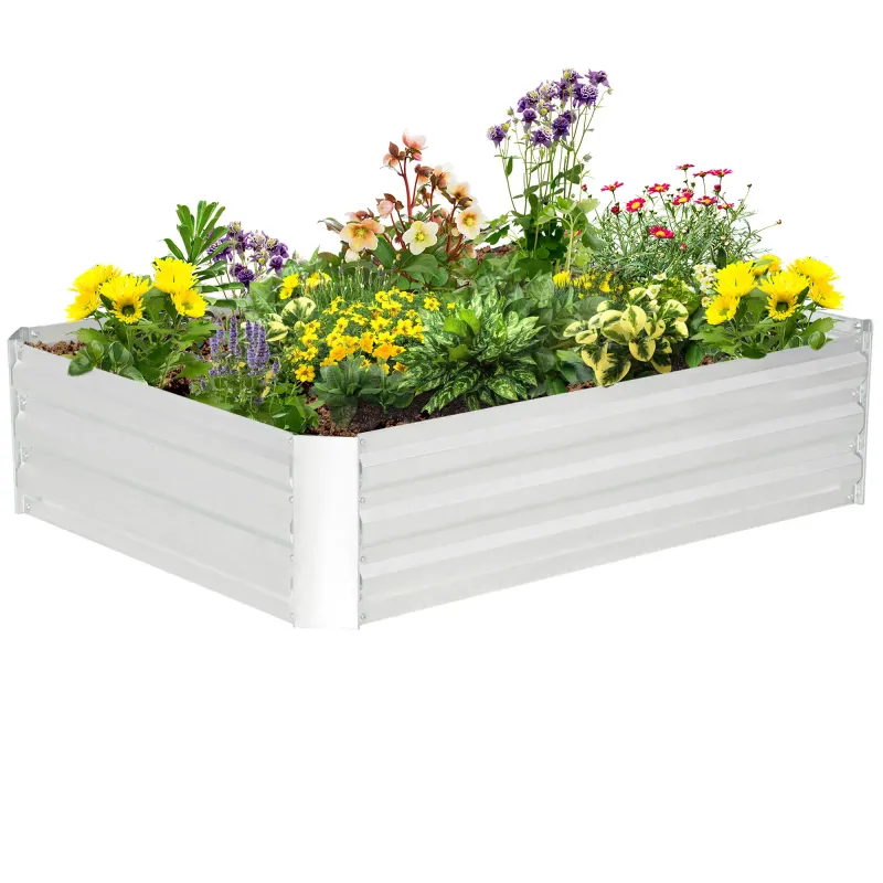 Hochbeet aus verzinktem Stahl Gartenbeet 120 x 90 x 30 cm
