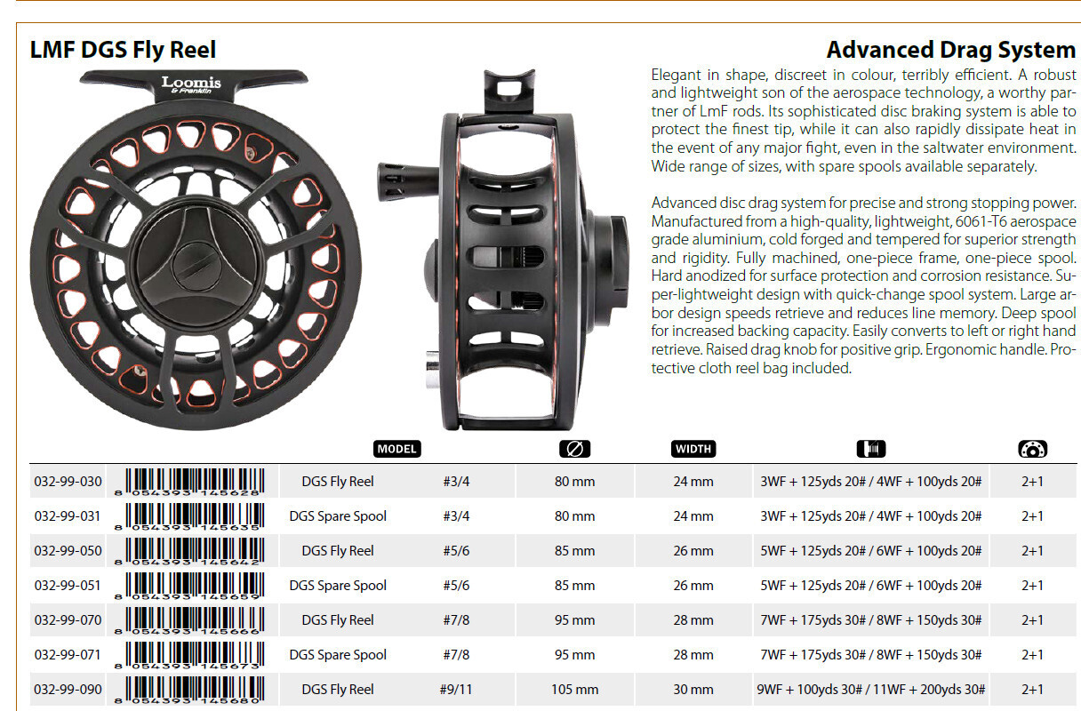 LOOMIS AND FRANKLIN DGS FLY REEL advanced drag system – Store – Outside ...