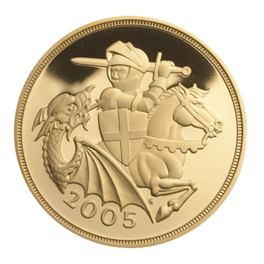 2005 St George and the Dragon £2 Gold Proof Double Sovereign Coin ...
