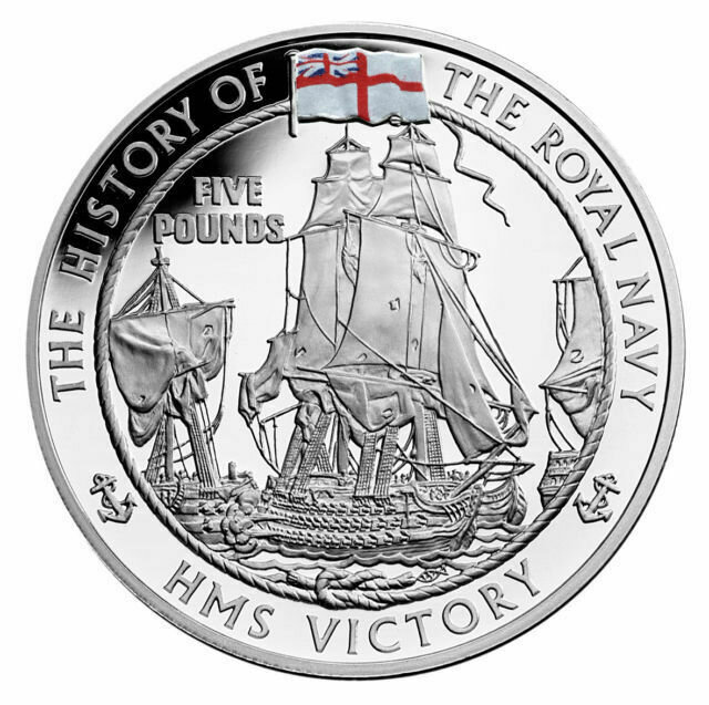 2009 Jersey History of the Royal Navy HMS Victory £5 Proof Coin