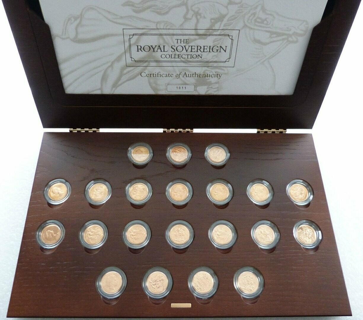 2003 Elizabeth II Royal Sovereign Full Sovereign Gold 21 Coin Set Box Coa